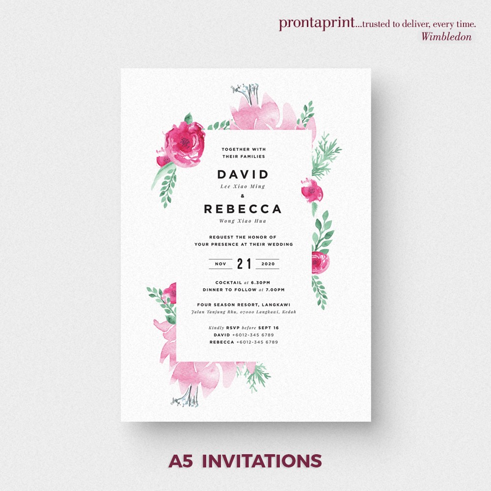 A5 Invitations - Prontaprint Wimbledon