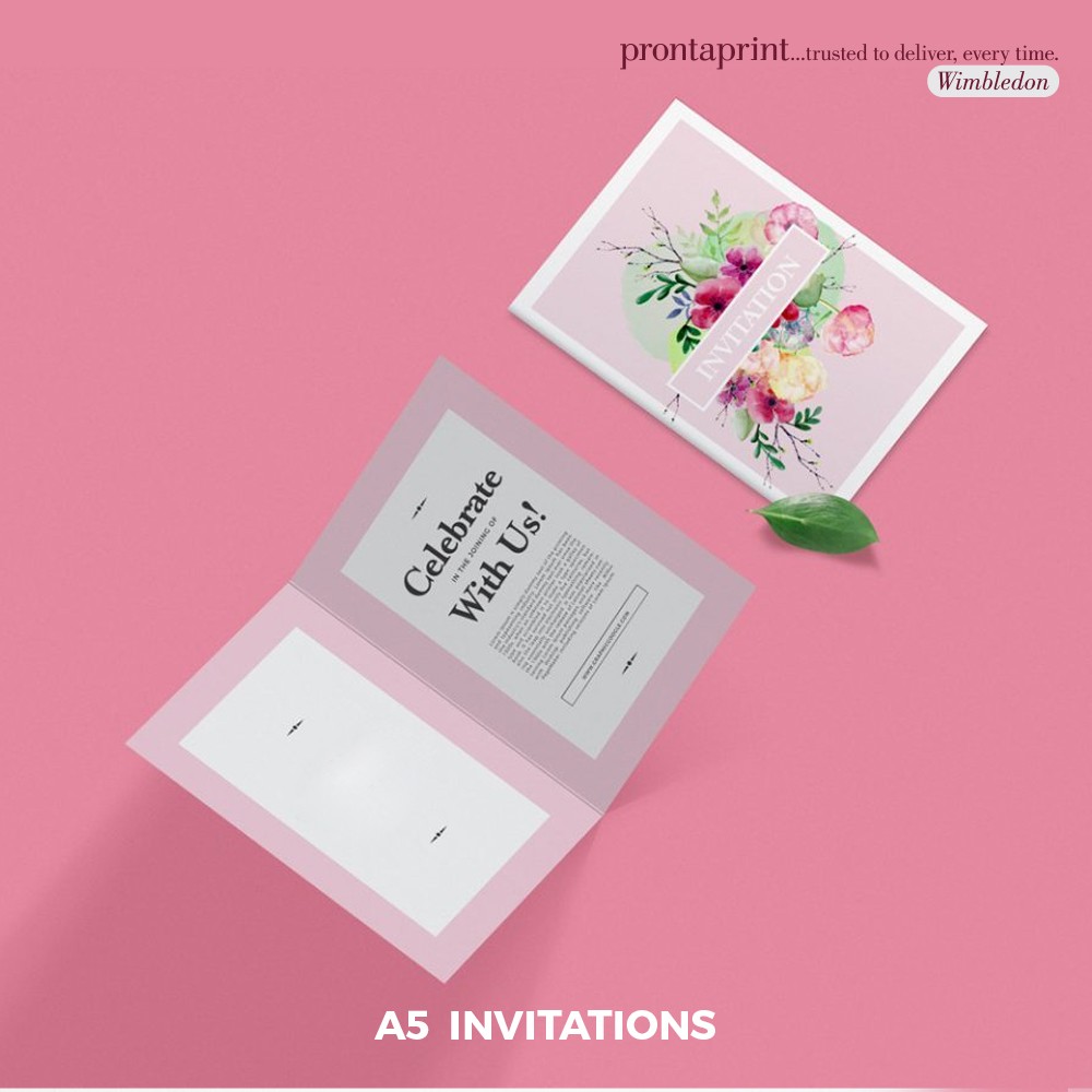 A4 Folded to A5 Invitations - Prontaprint Wimbledon