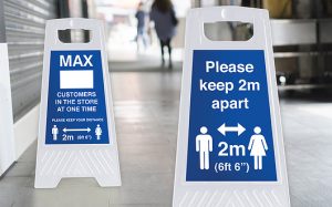 Self-Distancing A-Frame Floor Signs - Prontaprint Wimbledon