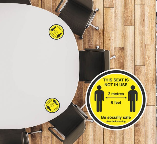 Social Distancing Table Stickers - Prontaprint Wimbledon